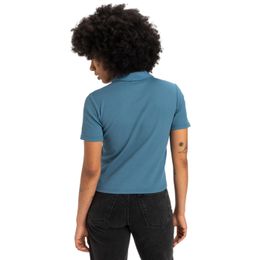 Quiksilver Damen Funktionstop "Nightcall Polo", blau, Gr. XS, Obermaterial: 58% Baumwolle, 39% Polyester, 3% Elasthan;, Tops