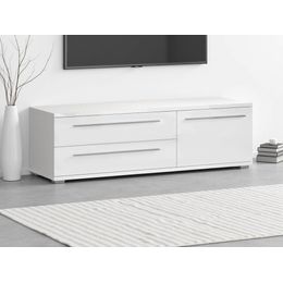 TV-Board Places of Style, B:150cm H:46,2cm T:45,2cm, weiß, Spanplatte, Sideboards, "Piano", UV lackiert, mit Soft-Close-Funktion