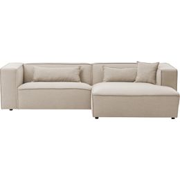 Ecksofa, B:267cm H:66cm T:167cm, beige, LeGer Home by Lena Gercke, 100% Polyester, Wohnzimmer, Sofas, "PIARA mit Kedernaht, Cord, Leinenoptik o.