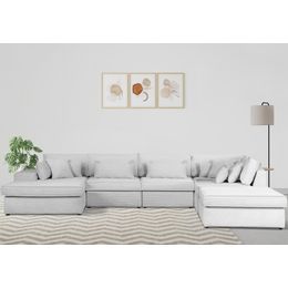 Wohnlandschaft OTTO HOME, B:360cm H:75cm T:260cm, beige, Baumwollmix (60% Baumwolle/40% Leinen);Struktur fein (100% Polyester);Samtoptik (100%