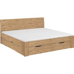 Bett Rauch, B:185cm H:90cm L:209cm, braun, Schlafzimmer, Betten, "Einzelbett Doppelbett Stauraum FLEXX Breiten 90/140/180 cm", Einzelbett Doppelbett