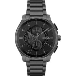 BOSS Herren Chronograph "PEAK 2.0", schwarz, Armbanduhren, Quarzuhr, Armbanduhr, Herrenuhr, Edelstahlarmband, analog, Tag