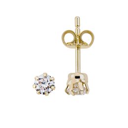 Vivance Damen Paar Ohrstecker "333 Gold 3,5mm Zirkonia", one-size, Gold, gelb, Gold, Ohrringe