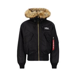 Herren Winterjacke "45/P Hooded", schwarz, Gr. XXL, Alpha Industries, Obermaterial: 100% Nylon, Futter: 100% Nylon, Füllung 100% Polyester / Kapuzen