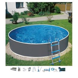 Rundpool MY POOL BWT, H:120cm Ø:450cm, grau, Schwimmbecken, "HYPE 7", in verschiedenen Größen
