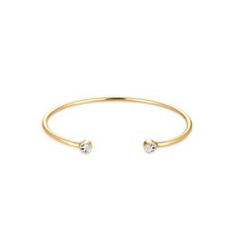 Elli Damen Armreif "Armreif Wei&szlig; 925 Sterling Silver, mit Kristallen von Swarovski", 17cm,mit Stein, Silber 925 (Sterlingsilber), gold, Silber 925