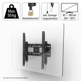Hama TV-Wandhalterung "Wandhalterung (neigbar, 32"- 65", VESA 400x400)", schwarz, Ger&auml;tehalterungen, mit Diebstahlschutz