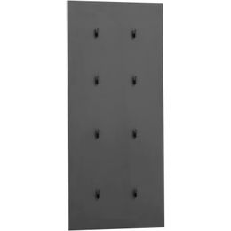 Garderobenpaneel Welltime, B:49cm H:109cm T:2,6cm, schwarz, FSC-zertifizierter Holzwerkstoff, Garderobenpaneele, "Alexa, Breite 49 cm", 8 Kleiderhaken