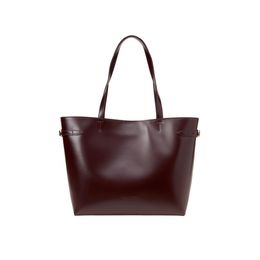 Marc O'Polo MARC O'POLO Damen Shopper "mit seitlichen Riemen", lila, Leder, unifarben, Taschen