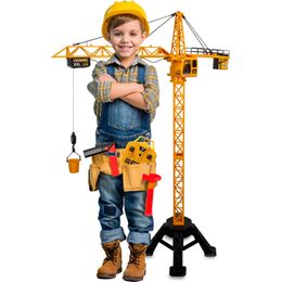 Jamara Kinder RC-Kran "Turmdrehkran Crane XXL 128 2,4GHz", gelb, B:43cm H:128cm T:70cm, Fernlenkfahrzeuge, mit LED Licht
