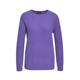 GOLDNER Damen Strickpullover "Kurzgr&ouml;&szlig;e Kaschmirpullover in Patentstrick mit Rundhals", lila, Gr. 24, Obermaterial: 100% Kaschmir WS., Pullover