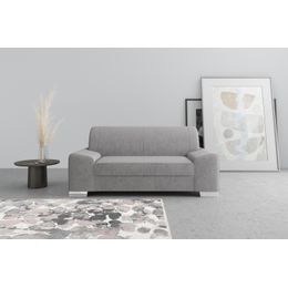 2-Sitzer DOMO collection, B:184cm H:85cm T:93cm, grau, Sofas, "Anzio in kubischer Formensprache, flache Armlehnen, Breite 184cm", wahlweise mit