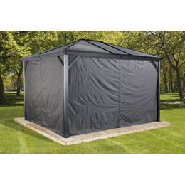 Pavillonseitenteil Sojag, grau, Polyester, Pavillonseitenteile, "SJ04201", passend f&uuml;r Pavillon Ventura 10x14