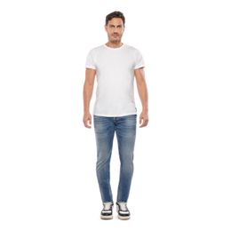 Damen Slim-fit-Jeans "JEAN HOMME GARDE", blau, Gr. 31, Le Temps Des Cerises, 100% Baumwolle, Jeans, mit modischer Waschung