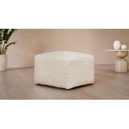 Polsterhocker, B:65cm H:46cm T:65cm, beige, LeGer Home by Lena Gercke, 100% Polyester, Hocker, "YANI Sitzhocker mit Wellenunterfederung, Maße B/T/H: