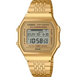 CASIO VINTAGE Smartwatch, gold, Smartwatches, Armbanduhr, Herrenuhr, Damenuhr, Bluetooth,Stoppfunktion,Schrittzähler