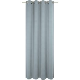 Vorhang WIRTH, B:132cm H:165cm, blau, Baumwolle, Polyester, Wohnzimmer, Gardinen, "Torbole", nach Ma&szlig;