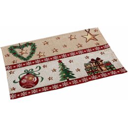 Platzset Dreams, B:32cm L:48cm, beige, Obermaterial: 65% Baumwolle, 35% Polyester, Platzsets, "Gobelin, Weihnachtsdeko"