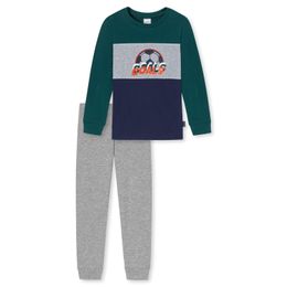 Schiesser Jungen Schlafanzug "Pyjama", Gr. 104, grün, Obermaterial: 100% Baumwolle CO(Bio)., Homewear-Sets