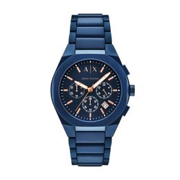Armani Exchange Herren Chronograph "SYNC", blau, Armbanduhren, Quarzuhr, Armbanduhr, Herrenuhr, Edelstahlarmband, analog, Tag