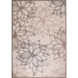 Teppich Sanat, B:160cm H:6mm L:230cm, beige, Kunstfaser, Wohnzimmer, Teppiche, "Floral 2 Outdoor", In- und Outdoor geeignet, Blumen, Balkon,
