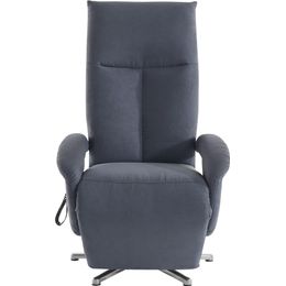 Sit & More TV-Sessel SIT & MORE, B:74cm H:117cm T:85cm, grau, 100% Polyester, Sessel, "Tycoon mit Kopfteilverstellung und 360 Drehfunktion", wahlweise manuell