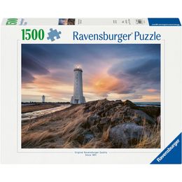 Ravensburger Kinder Puzzle "Magische Stimmung über dem Leuchtturm von Akranes, Island", bunt, B:80cm H:60cm, Puzzles, Made in Germany