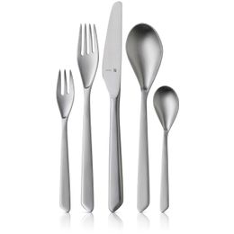 WMF Besteck-Set "Neo in natürlicher Optik, ergonomische Haptik, Wellenschliff-Messer", 66 Stk., grau, Essbesteck-Sets, spülmaschinengeeignet,