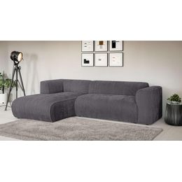 Ecksofa Home Affaire, B:257cm H:78cm T:161cm, grau, 100% Polyester, Wohnzimmer, Sofas, "MERID L-Form (257 cm), zeitlos & stilvolles Design",
