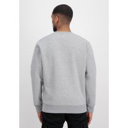 Herren Sweater "Basic Sweatshirt Rubber ML", grau, Gr. S, Alpha Industries, Obermaterial: 80% Baumwolle, 20% Polyester, Sweatshirts