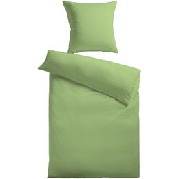 Bettw&auml;sche Kinzler, gr&uuml;n, Fleece, Obermaterial: 100% Polyester, Jugendzimmer, Bettw&auml;sche, "Mikrofaser Fleece", Uni Farben, angenehm warm