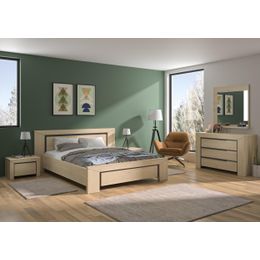 Jugendbett GAMI, B:197cm H:88cm L:210cm, braun, Betten, "Brugge", In 2 Farben erh&auml;ltlich