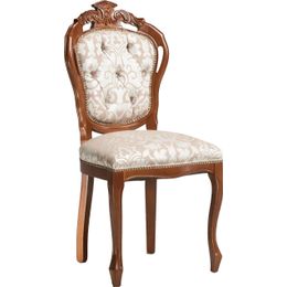 Polsterstuhl Home Affaire, B:48cm H:103cm T:53cm, beige, Webstoff;Bezug aus 48% Baumwolle, 52% Polyester, Esszimmer, St&uuml;hle, "Veneziana 921", 1 St&uuml;ck