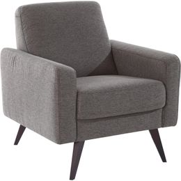 Sessel, B:82cm H:87cm T:49cm, grau, exxpo - SOFA FASHION, Wohnzimmer, Sessel, "Samso, Loungesessel mit tollem Sitzkomfort", Komfortsitzh&ouml;he 49cm