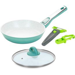 Genius Pfannen-Set "Cerafit Revolution Pfanne Ø 24 cm inkl. Börner Multi Peeler", Ø 24cm, grün, Pfannen, Antihaft-Pfanne mit neuer und herausragender
