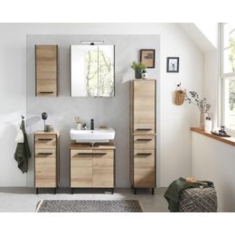 H&auml;ngeschrank SAPHIR, B:30cm H:70cm T:33cm, braun, Spanplatte, Badezimmer, Schr&auml;nke, "Quickset 395 Wand-Badschrank 30 cm breit mit 1 T&uuml;r und 2