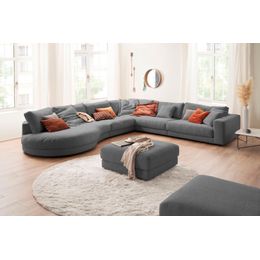 Ecksofa 3C CANDY, B:395cm H:86cm T:225cm, grau, 100% Polyester, Wohnzimmer, Sofas, "Enisa II, bequem und komfortabel, Mega Familiensofa, L-Form",