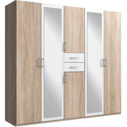 Kleiderschrank wimex, B:225cm H:207cm T:58cm, weiß, Kinderzimmer, Schränke, "Diver Drehtürenschrank mit Spiegel, 180, 225 o. 270cm breit", Bestseller