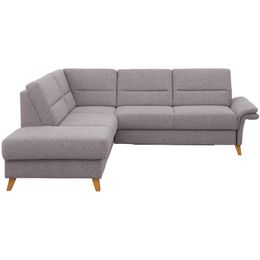 Ecksofa Home Affaire, B:238cm H:90cm T:213cm, silber, 100% Polyester, Wohnzimmer, Sofas, "Westerland L-Form", Federkern-Polsterung, wahlweise mit
