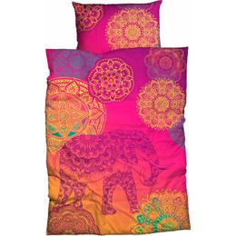 Bettwäsche SISTER S., bunt, Renforcé, Obermaterial: 100% Baumwolle, Bettwäsche, "Noida", mit farbenfrohen Mandalas