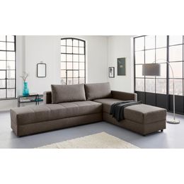 Ecksofa, B:287cm T:229cm, grau, LOOKS by Wolfgang Joop, Struktur (100% Polyester);Feinstruktur (100% Polyester), Wohnzimmer, Sofas, "LooksIII