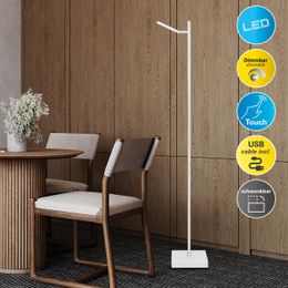 N&auml;ve N&Auml;VE LED Stehlampe "Lupa", 1, H: 135cm, 1 Stk., wei&szlig;, Wohnzimmer, Leuchten, Akkuleuchte, USB-C Kabel, wei&szlig;, dimmbar(Touch), Schirm drehbar, Metall