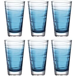 Leonardo Longdrinkglas "VARIO STRUTTURA", Ø 8cm x 13cm, 280ml, 6 Stk., blau, Trinkgefäße, 280 ml, 6-teilig