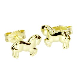 OSTSEE-SCHMUCK Damen Paar Ohrstecker "OSTSEE-SCHMUCK Ohrstecker Pferd Ohrstecker Pferd", 9 x 6mm, Gelbgold 333, gelb, Gelbgold 333, Ohrringe