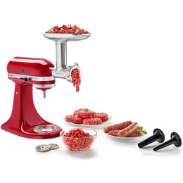 KitchenAid Fleischwolfaufsatz "mit Wurstf&uuml;ller 5KSMMGA", B:13,9cm H:21,2cm T:22,1cm, grau, K&uuml;chenmaschinen-Aufs&auml;tze, aus Ganzmetall