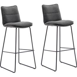 Barhocker MCA furniture, H:110cm T:54cm, grau, 100% Polyester, K&uuml;che, Hocker, "Hampton", Barstuhl 180drehbar mit Nivellierung, bis 120 Kg belastbar