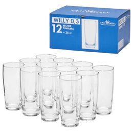 Van Well Bierglas "Willi Becher geeicht 0,3 l 12er Set transparent", transparent, Trinkgefäße