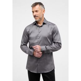 Eterna Herren Langarmhemd "SLIM FIT", grau, Gr. 39, Twill, 4% Elasthan, 26% Polyamid, 70% Lyocell, Hemden, EASY IRON (b&uuml;gelleicht)