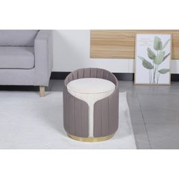 Sitzhocker Kayoom, B:40cm H:45cm T:40cm, weiß, Korpus: MDF / Bezug: 100% Polyester / Sockel: Edelstahl, Hocker, "Hocker Corin 145, Modernes Design,