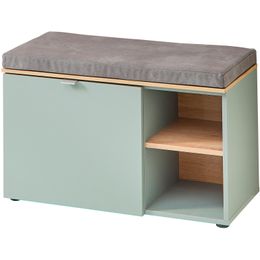 Schuhschrank Innostyle, B:78cm H:50cm T:42cm, grün, Holzwerkstoff, MDF, Flur, Schränke, "Bari Schuhbank inkl. Sitzkissen, BxHxT 78x50x38 cm", 1